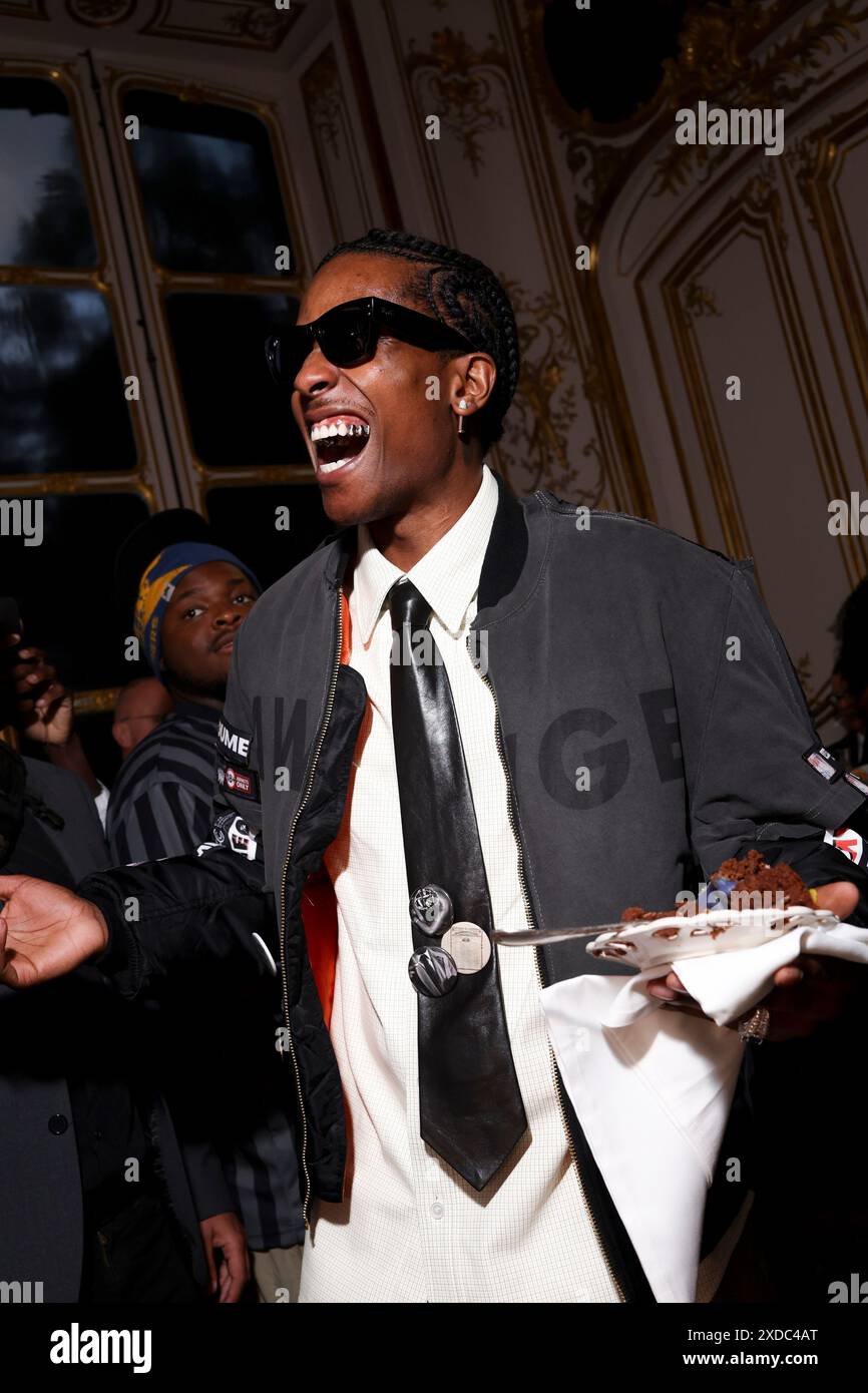 ASAP Rocky celebrates after the American Sabotage Spring Summer 2025 ...