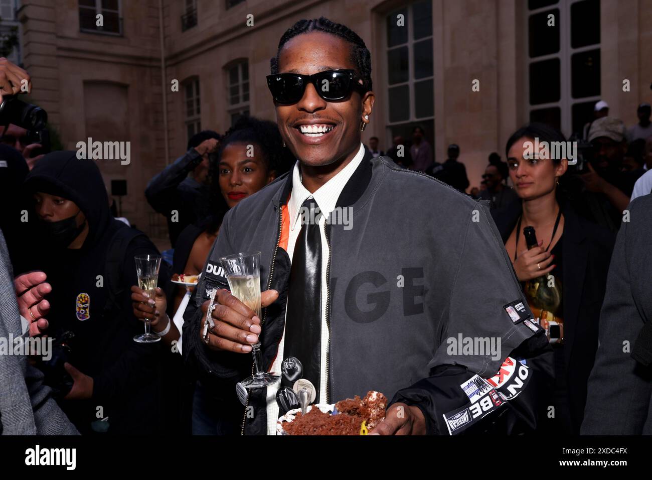 ASAP Rocky celebrates after the American Sabotage Spring Summer 2025 ...