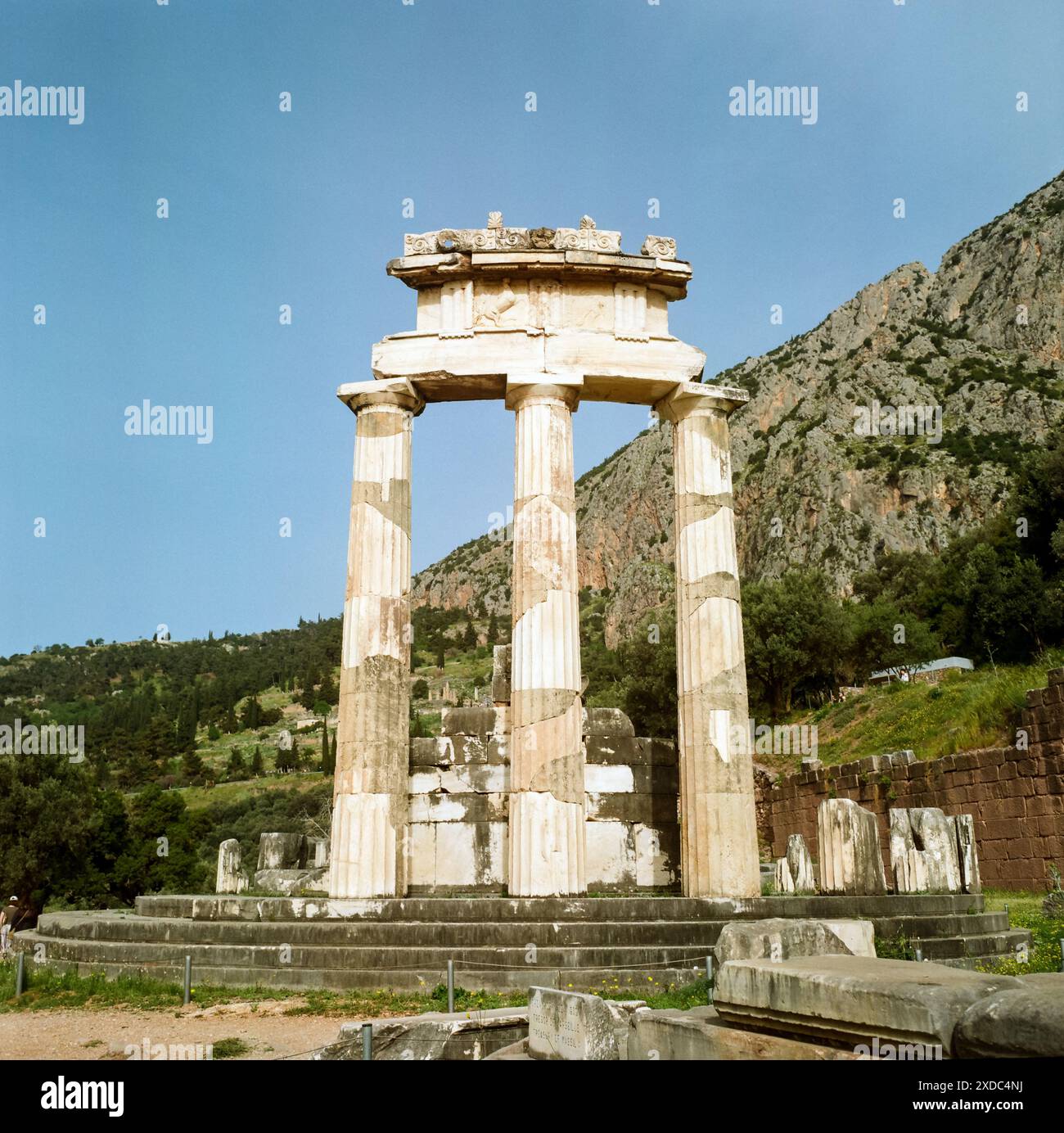 Temple of Athena Pronaia, Ancient Delphi, Thessaly, Greece Stock Photo ...
