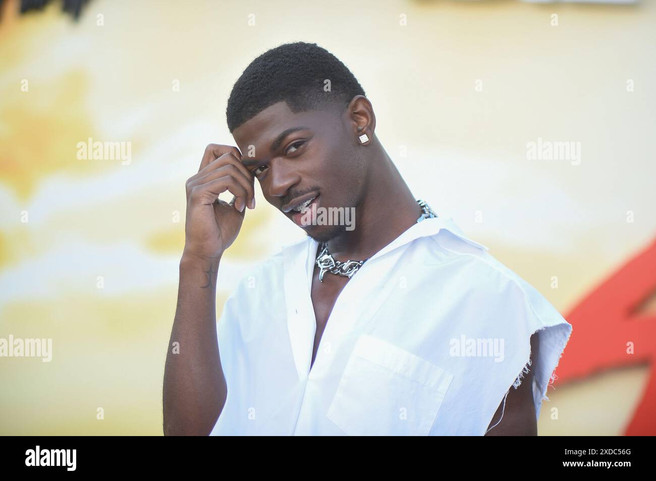 Lil Nas X arrives at the premiere of "Beverly Hills Cop: Axel F" on ...