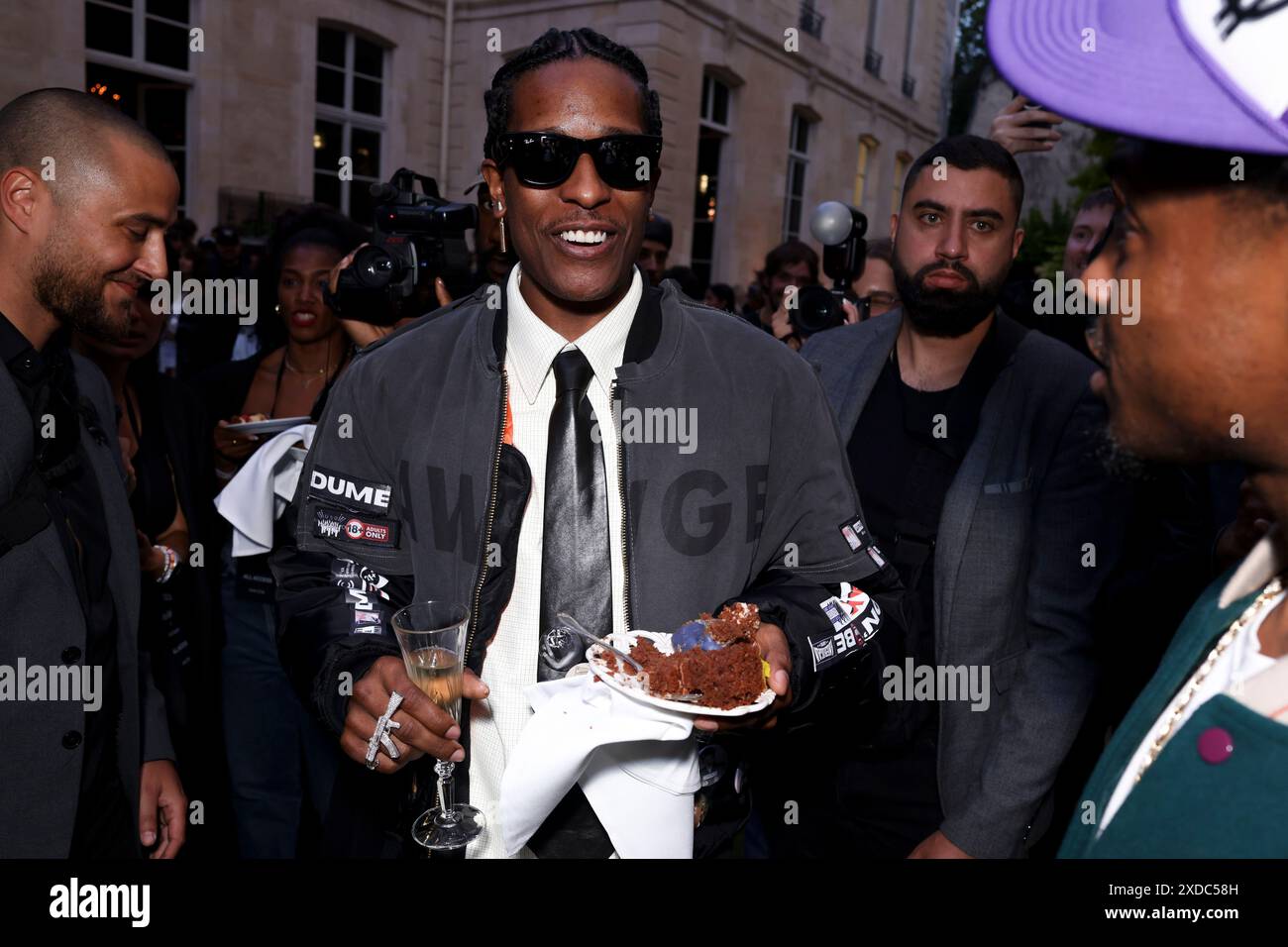 ASAP Rocky celebrates after the American Sabotage Spring Summer 2025 ...