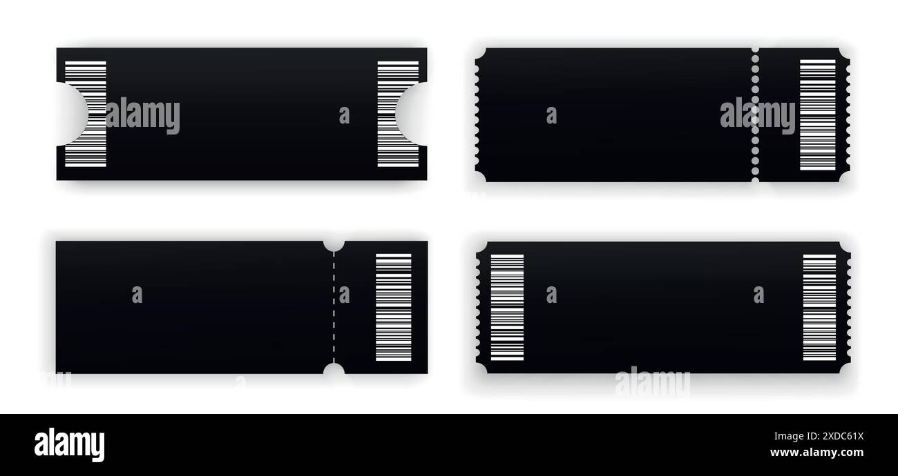 Abstract blank tickets templates isolated on white background. Ticket ...