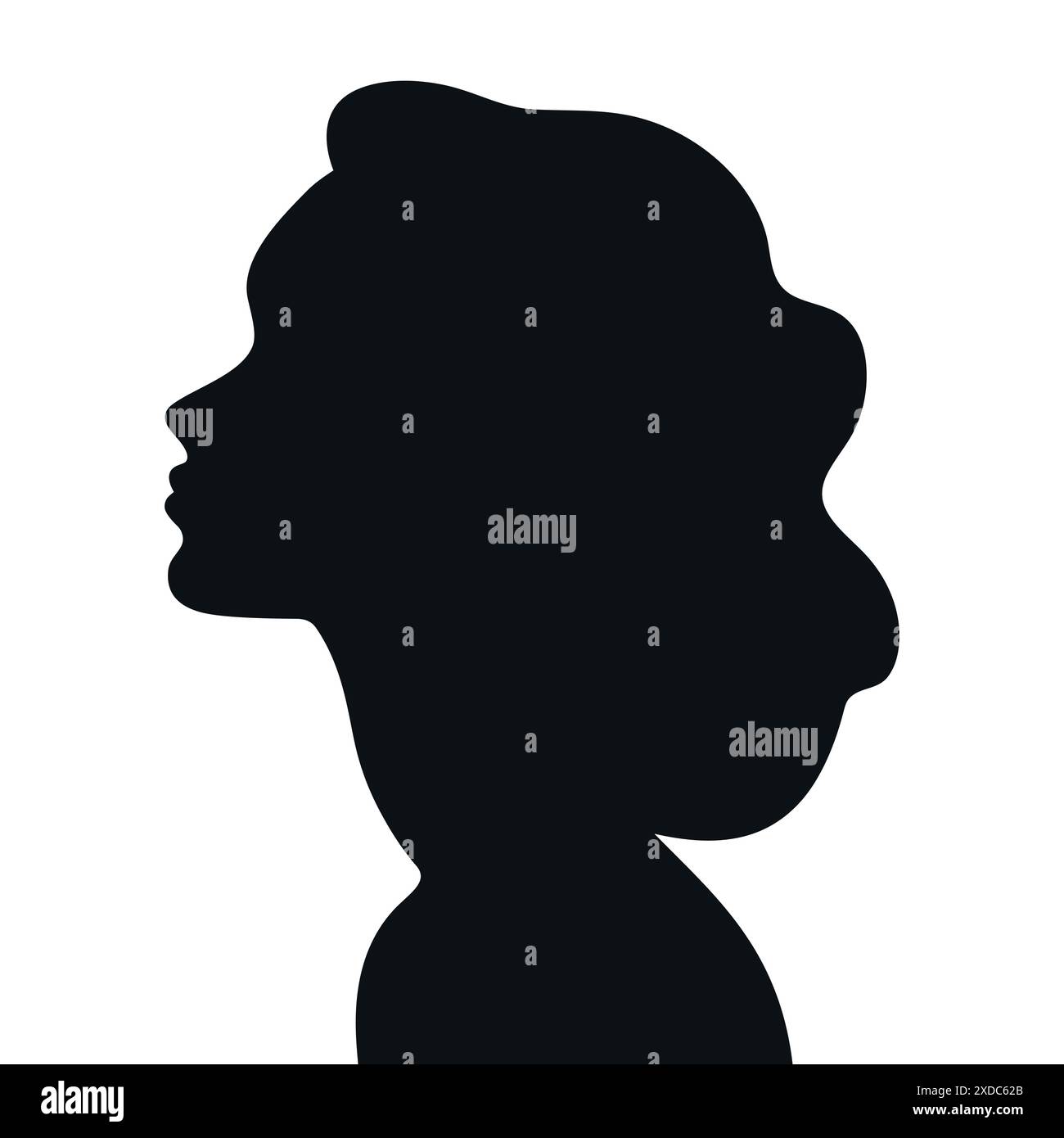 Woman profile silhouette. Silhouette of a young female side view ...