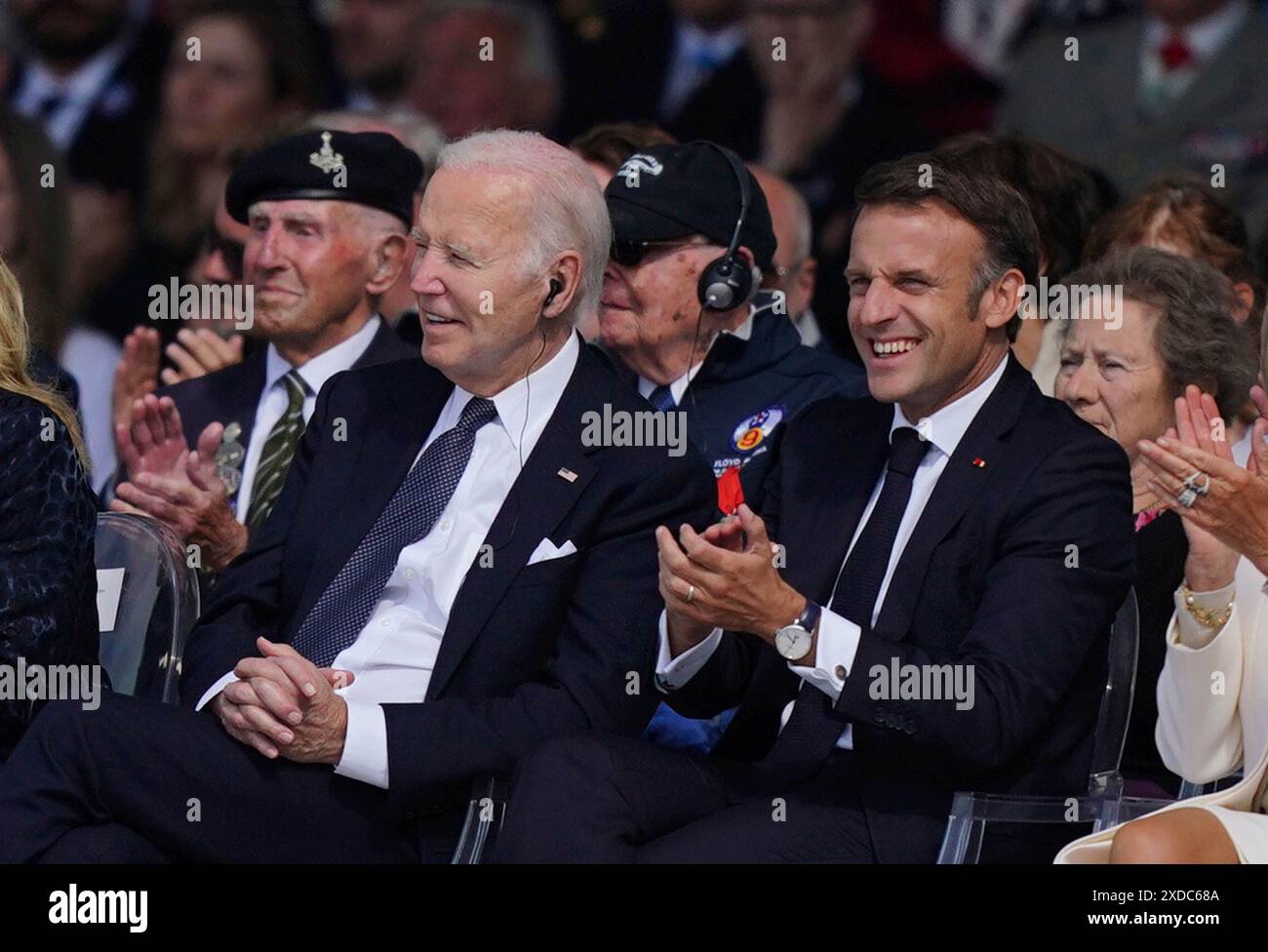 FILE - President Joe Biden, left, and President of France Emmanuel ...