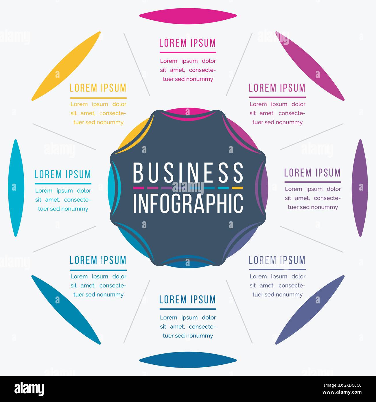 Infographic design 8 steps, objects, elements or options business ...