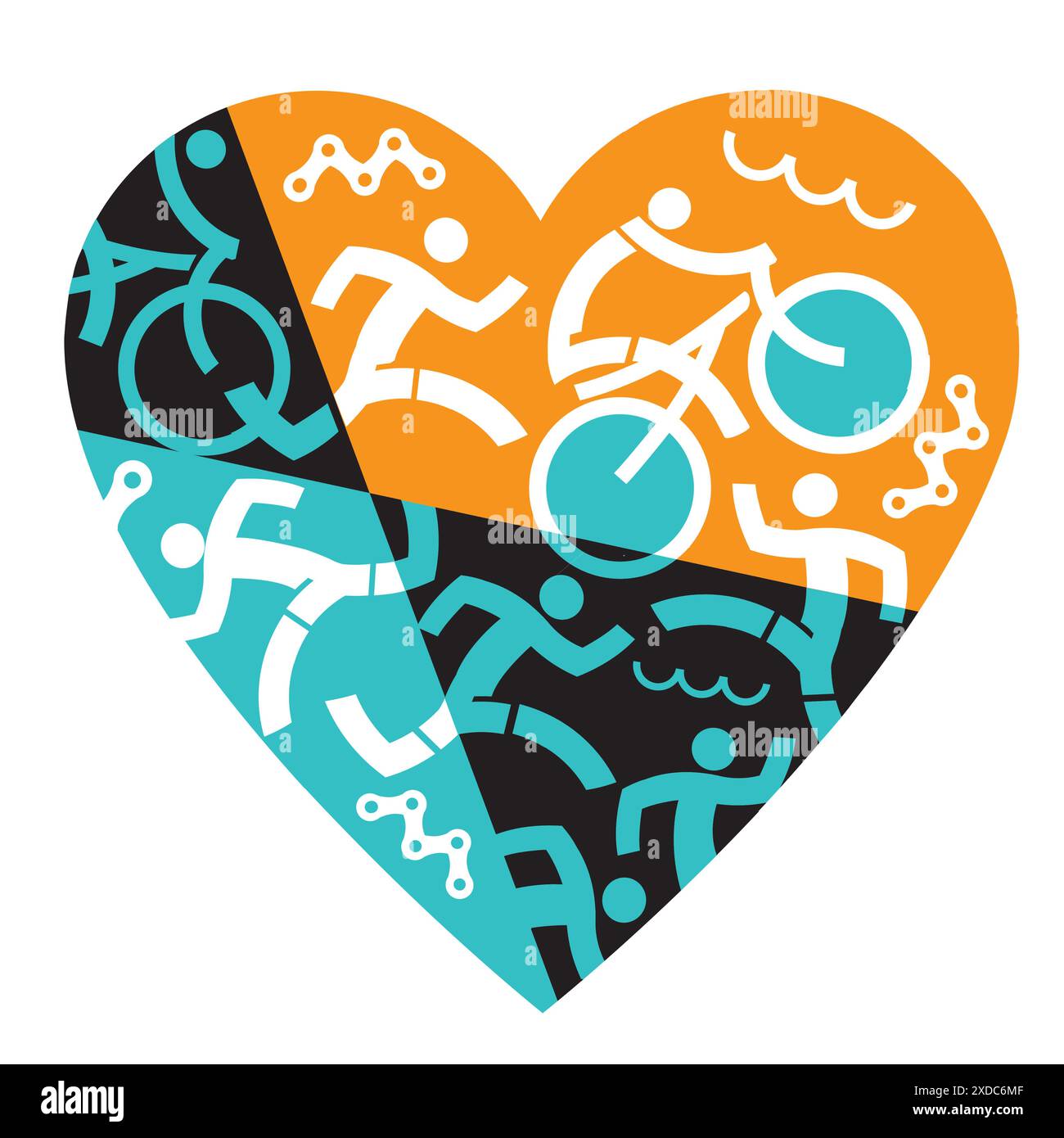 I love fitness, triathlon, running, swimming, cycling. Illustration ...
