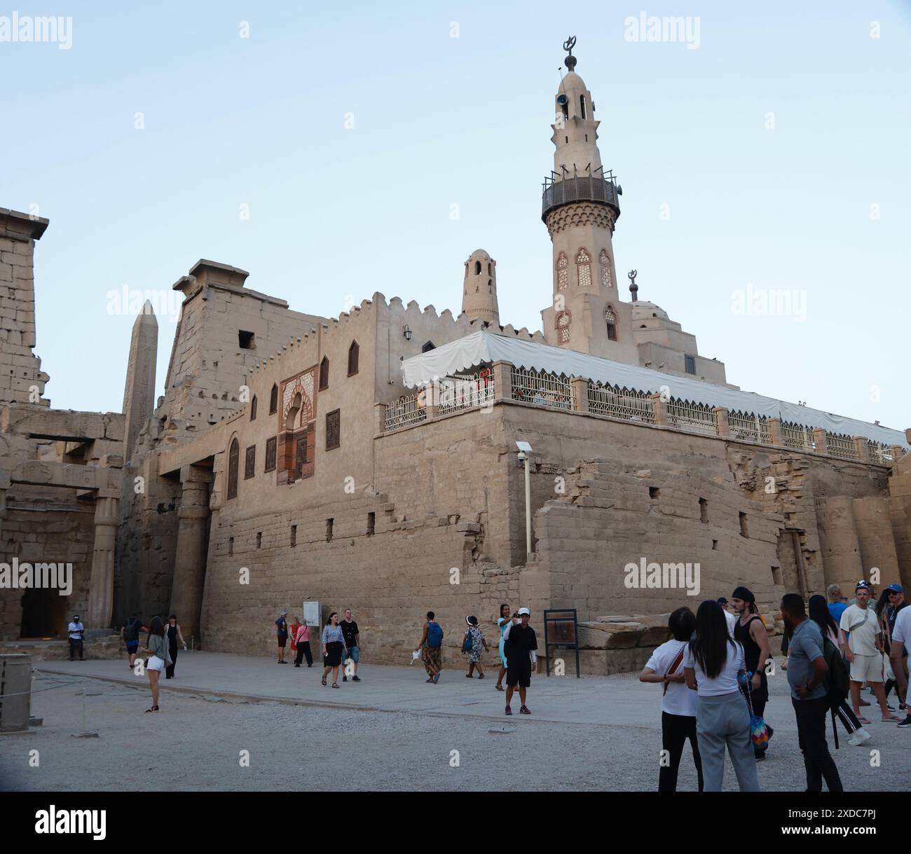 The 13th century Abu Haggag mosque built when Luxor temple, Egypt, was ...