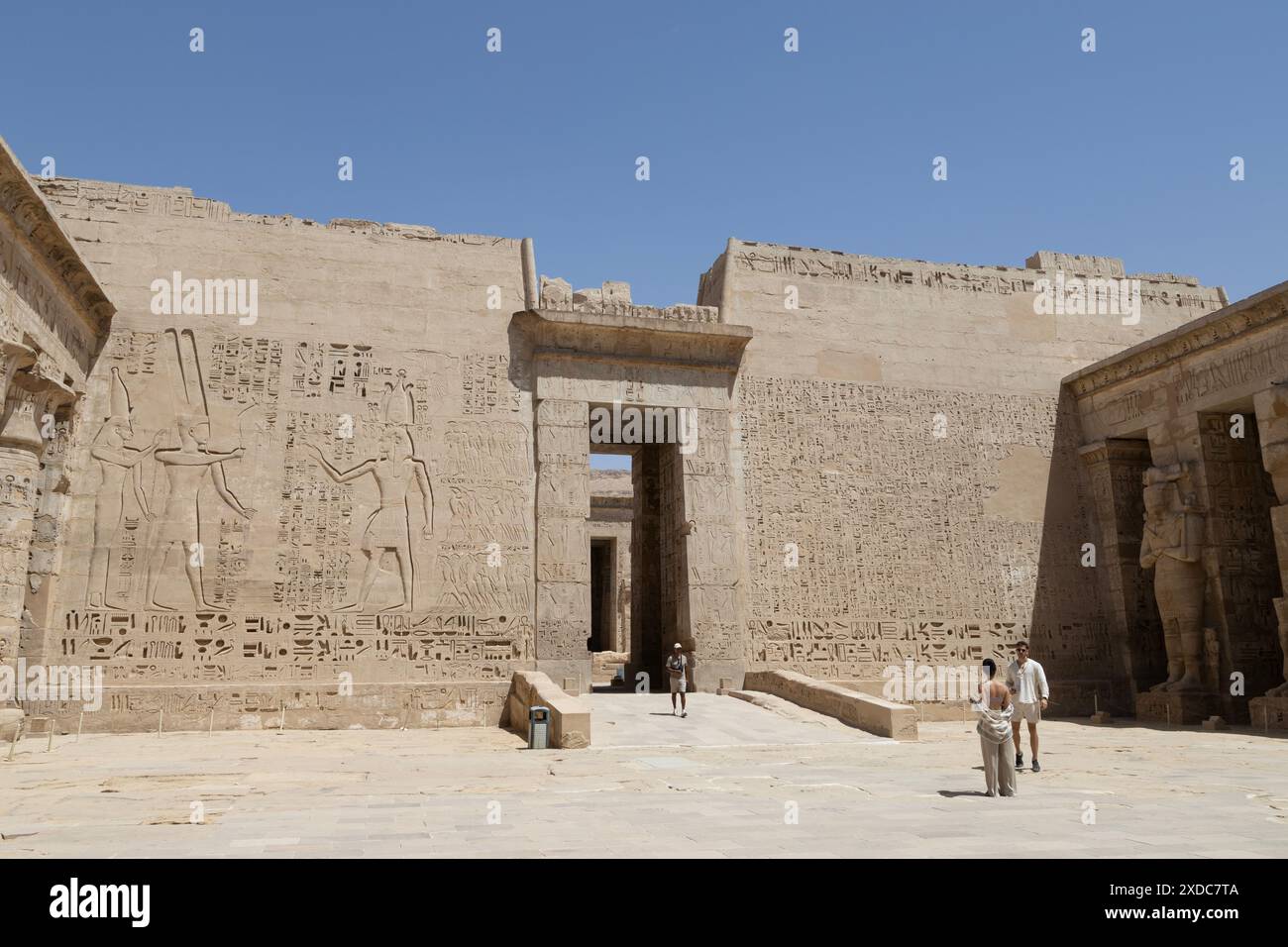 First courtyard of the Ramesses III mortuary temple at Medinet Habu ...