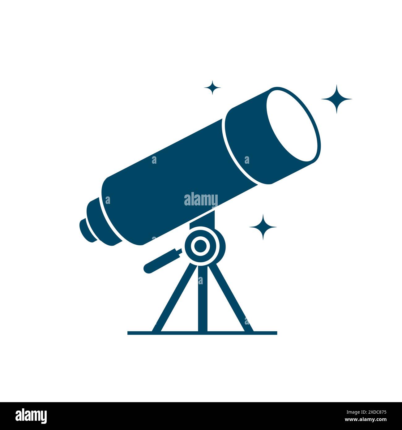 Telescope vector illustration in hand-drawn style isolated on white ...