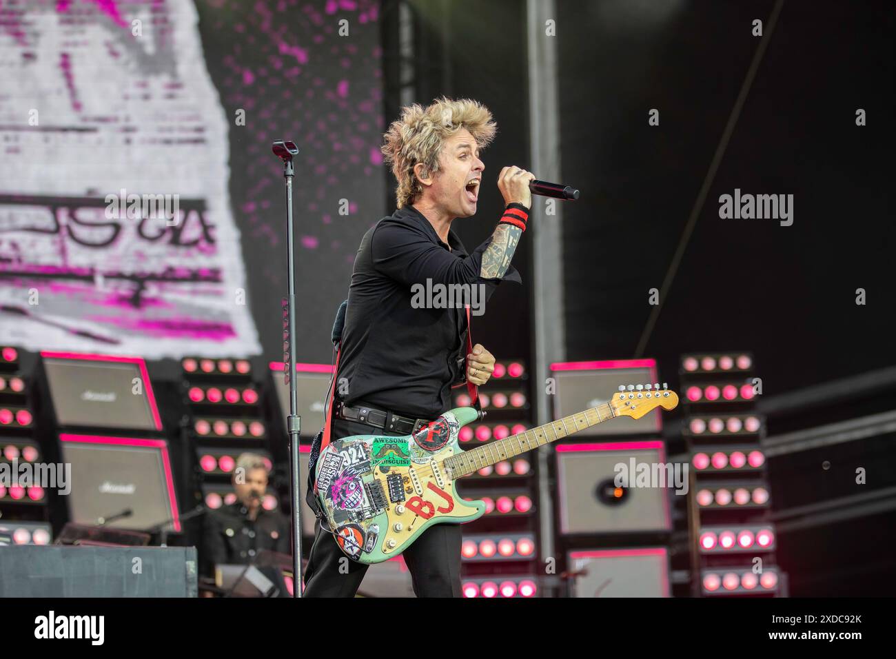 Manchester, England, 21st June, 2024. Billie Joe Armstrong of Green Day ...