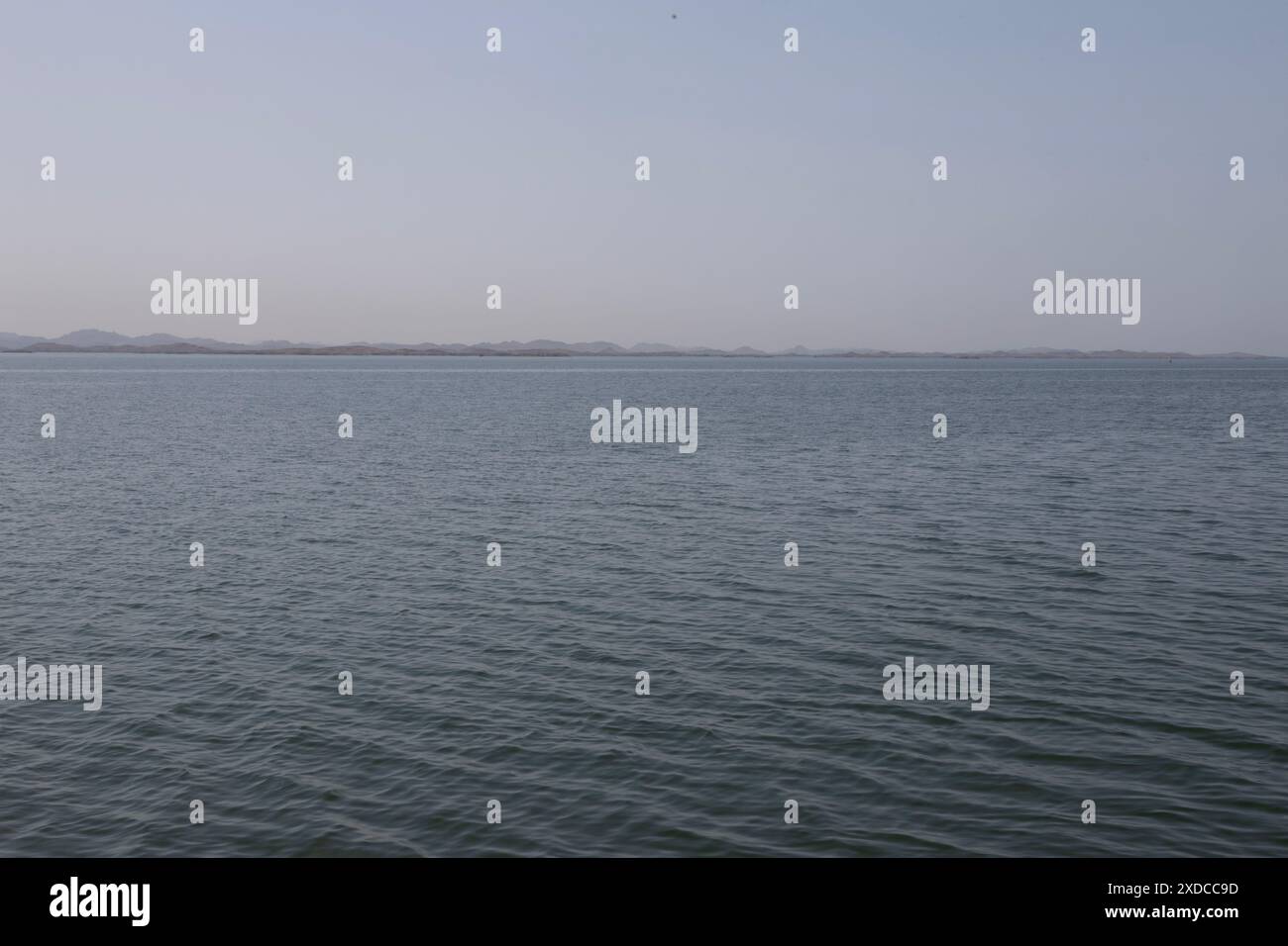 The vastness and solitude of Lake Nasser, Egypt,the arid hills of the ...