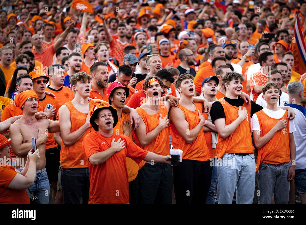 LEIPZIG - Dutch fans watch the second match at the European ...