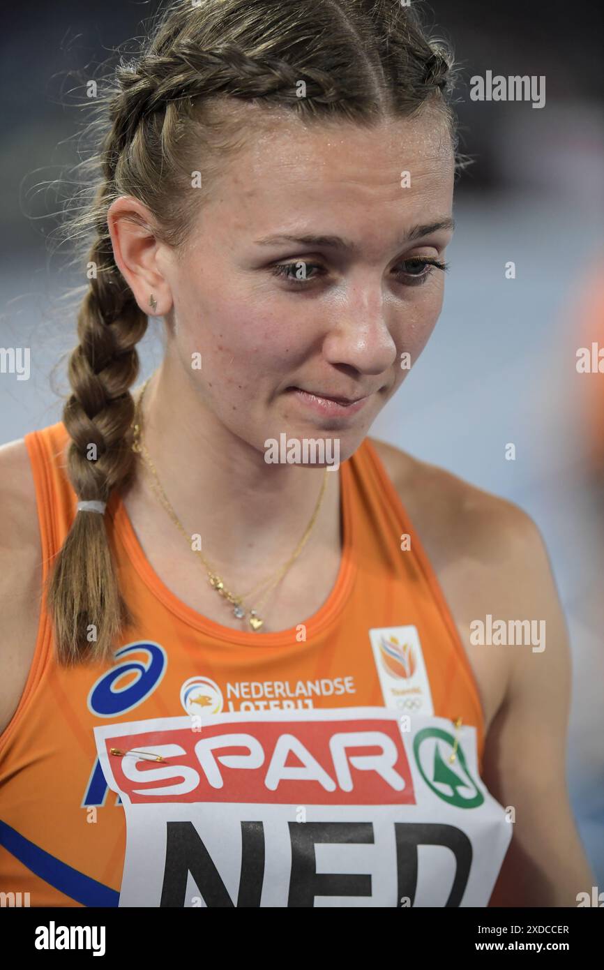Femke Bol of the Netherlands competing in the women’s 4x400m relay ...