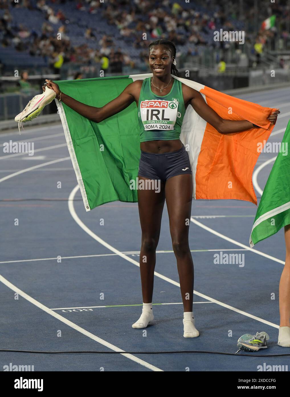 Rhasidat Adeleke of Ireland competing in the women’s 4x400m relay final ...