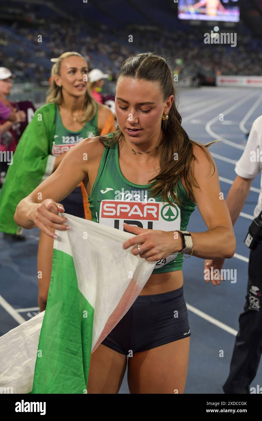 Sophie Becker of Ireland competing in the women’s 4x400m relay final at ...