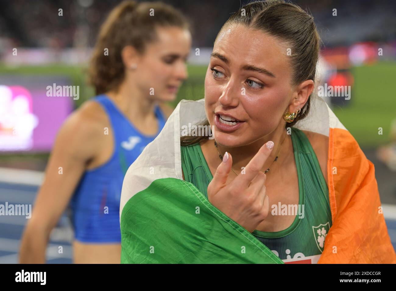 Sophie Becker of Ireland competing in the women’s 4x400m relay final at ...