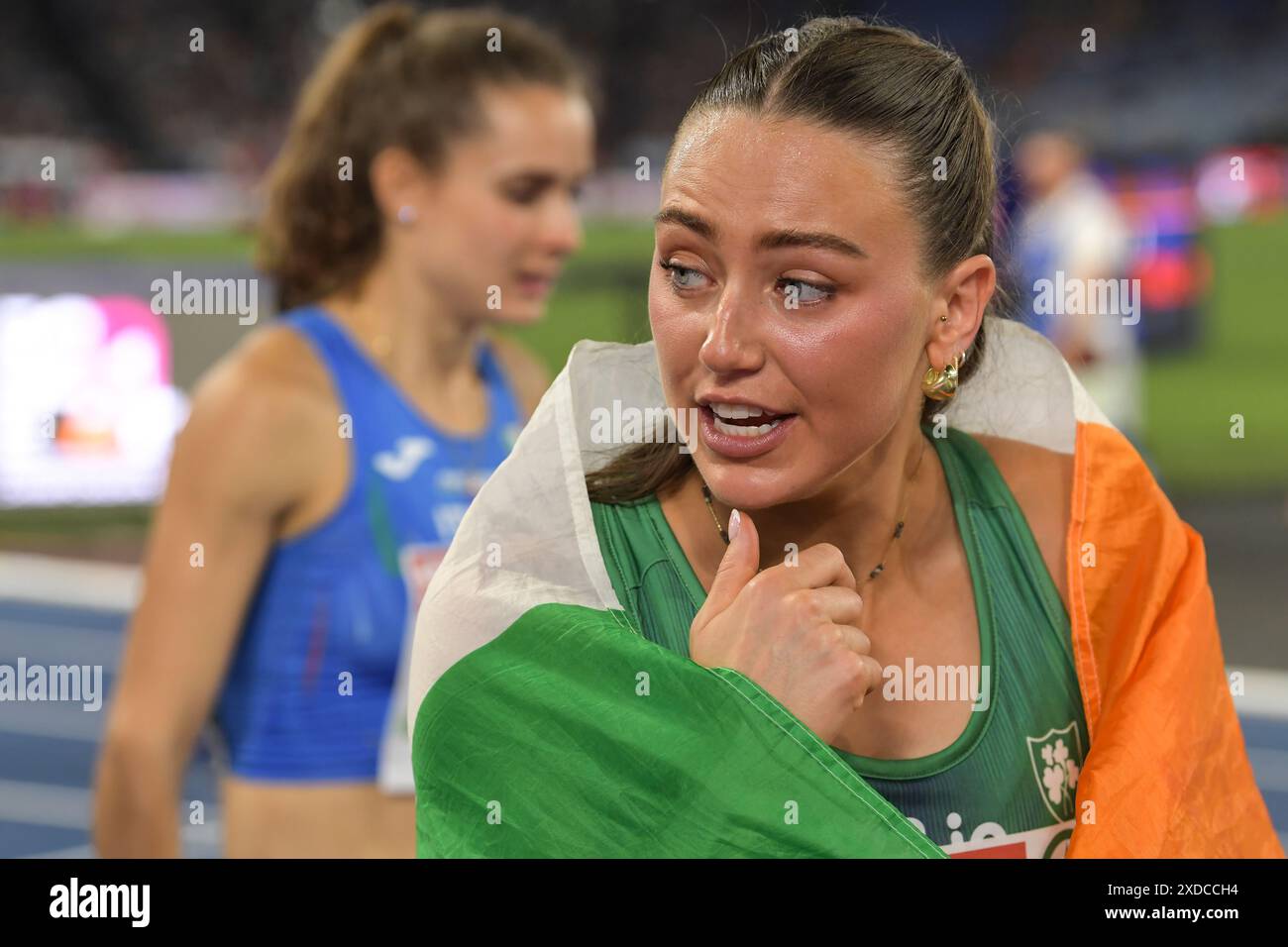 Sophie Becker of Ireland competing in the women’s 4x400m relay final at ...