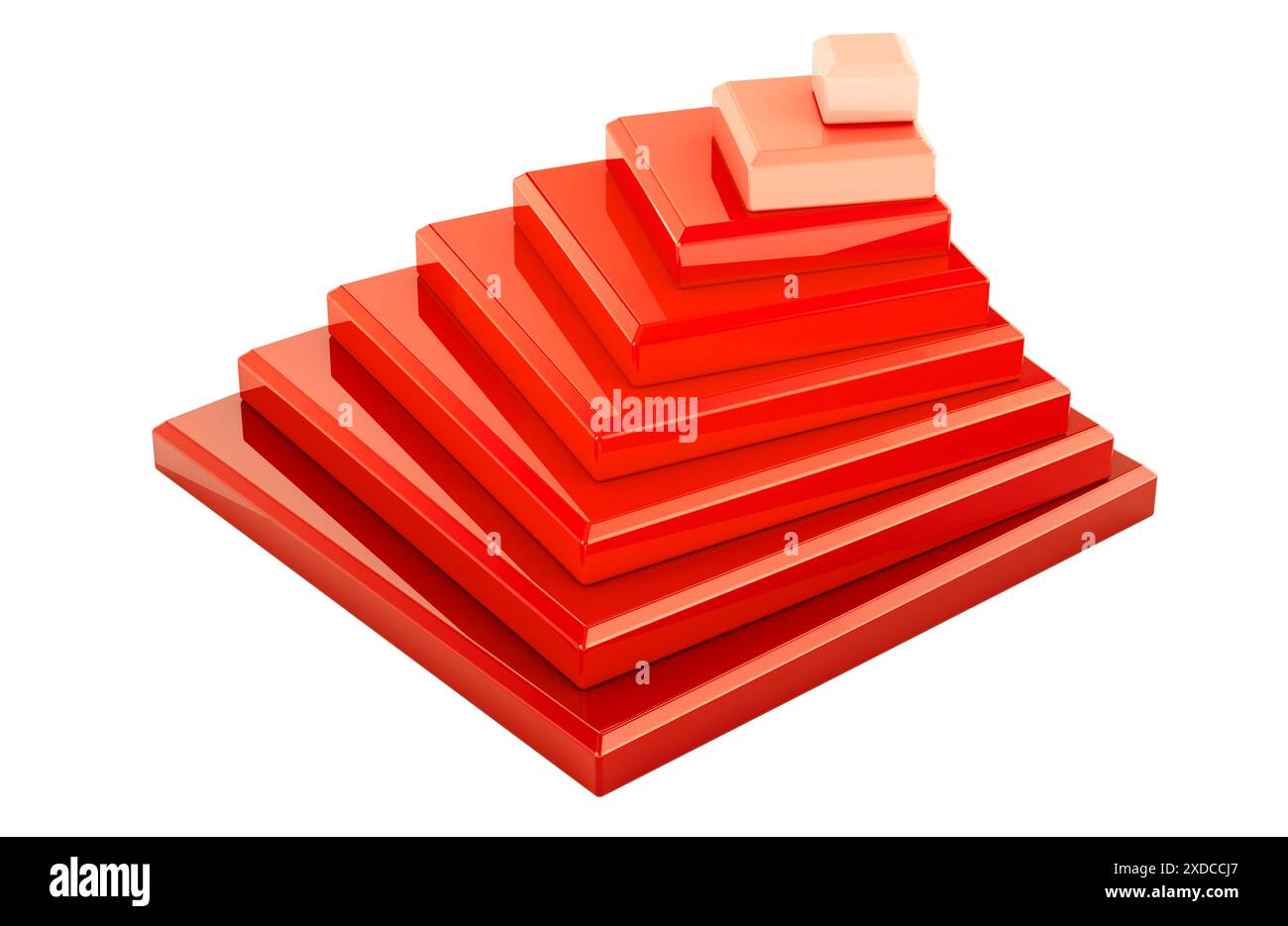 Uneven pyramid, concept. 3D rendering isolated on white background ...