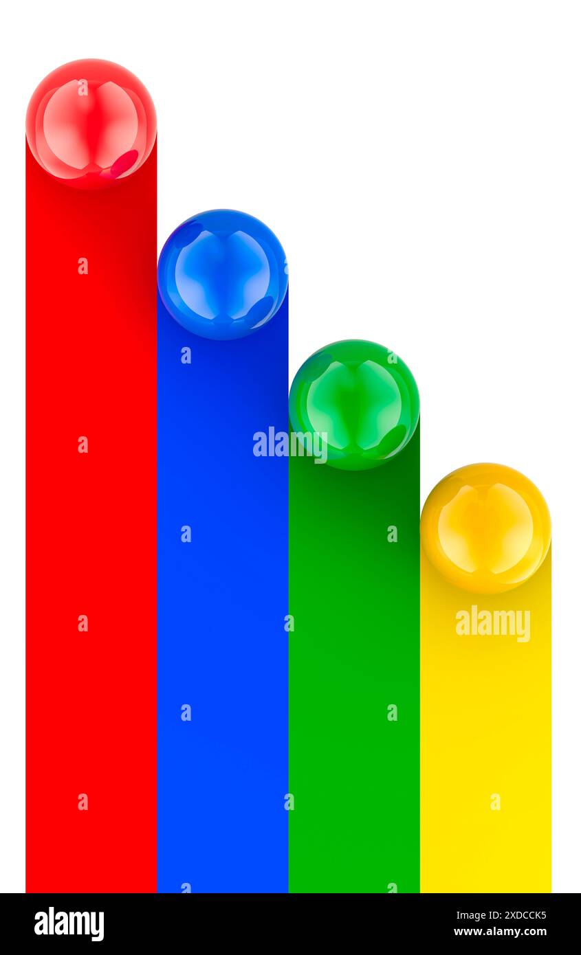 Leader concept from colored balls, abstract. 3D rendering isolated on ...