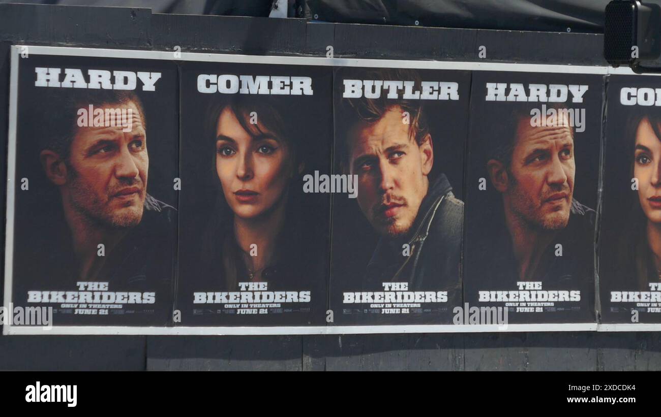 Los Angeles, California, USA 20th June 2024 The Bikeriders Billboard with Jodie Comer, Austin ...