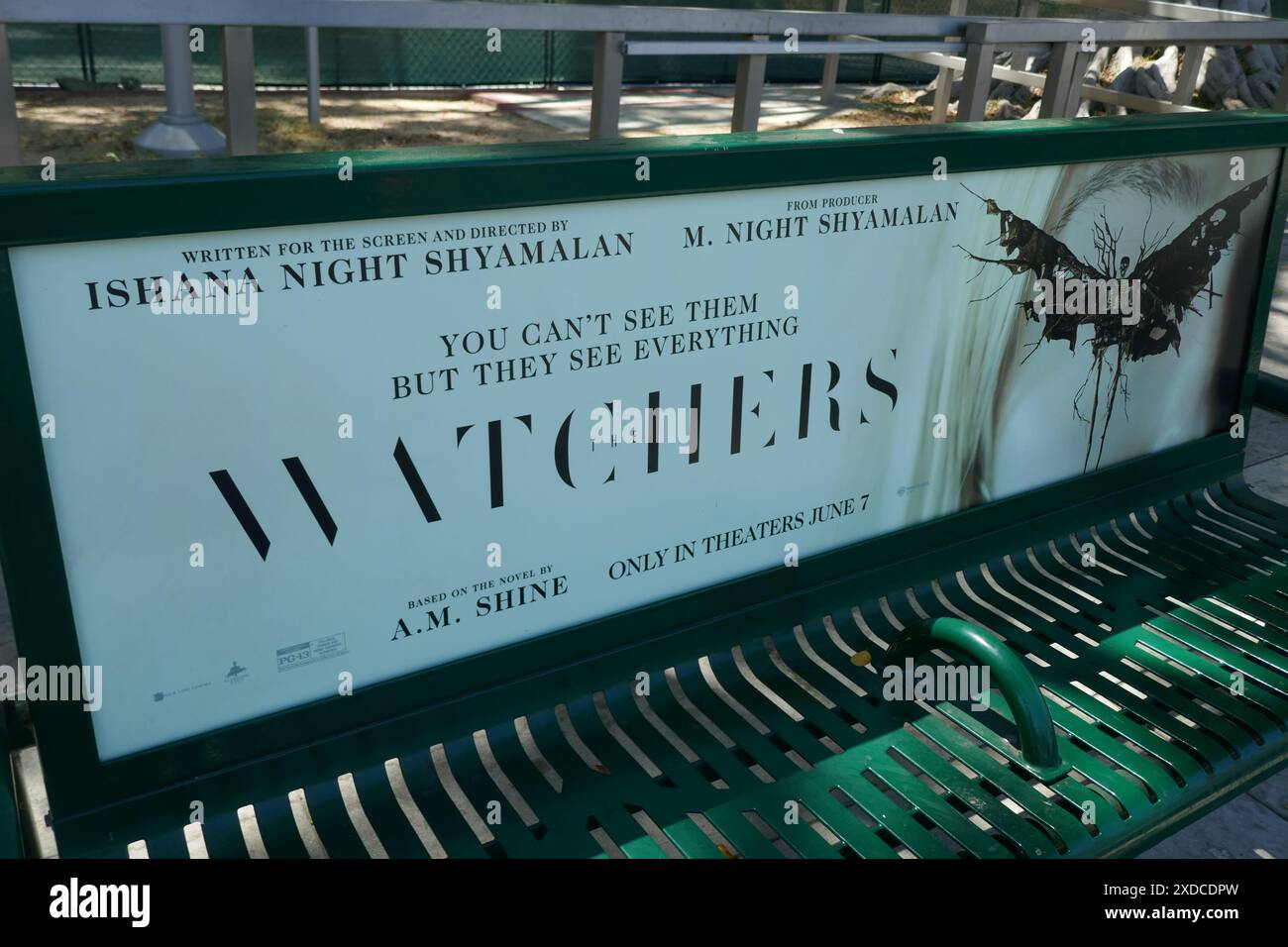 Los Angeles, California, USA 20th June 2024 The Watchers Bus Bench on ...