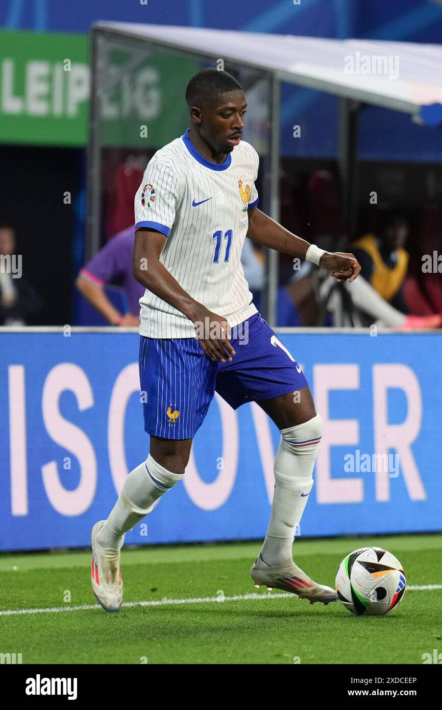 Leipzig, Germany. 21 June, 2024. Ousmane Dembélé of France during the ...