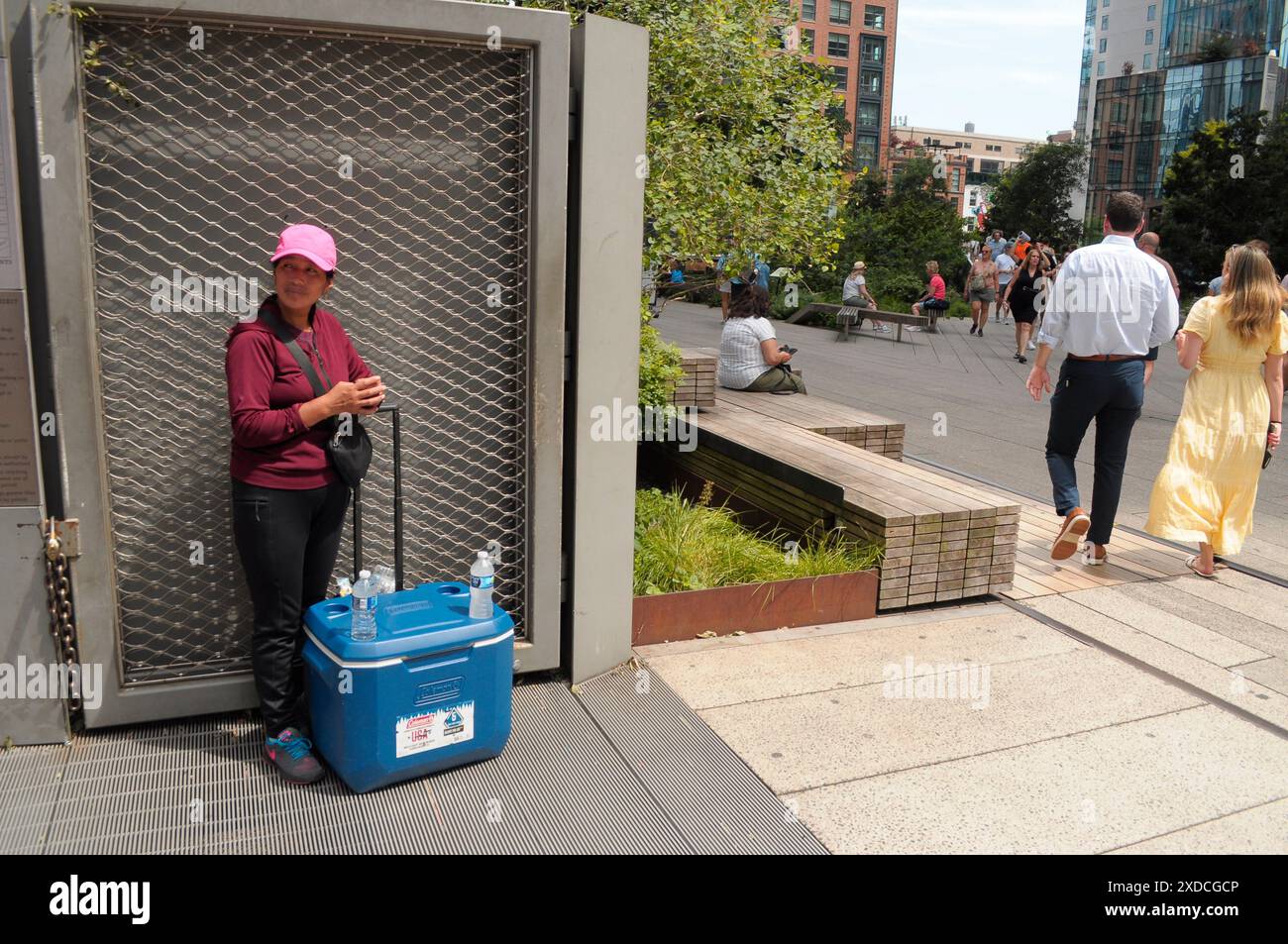 New York, United States. 20th June, 2024. A vendor sells water bottles ...