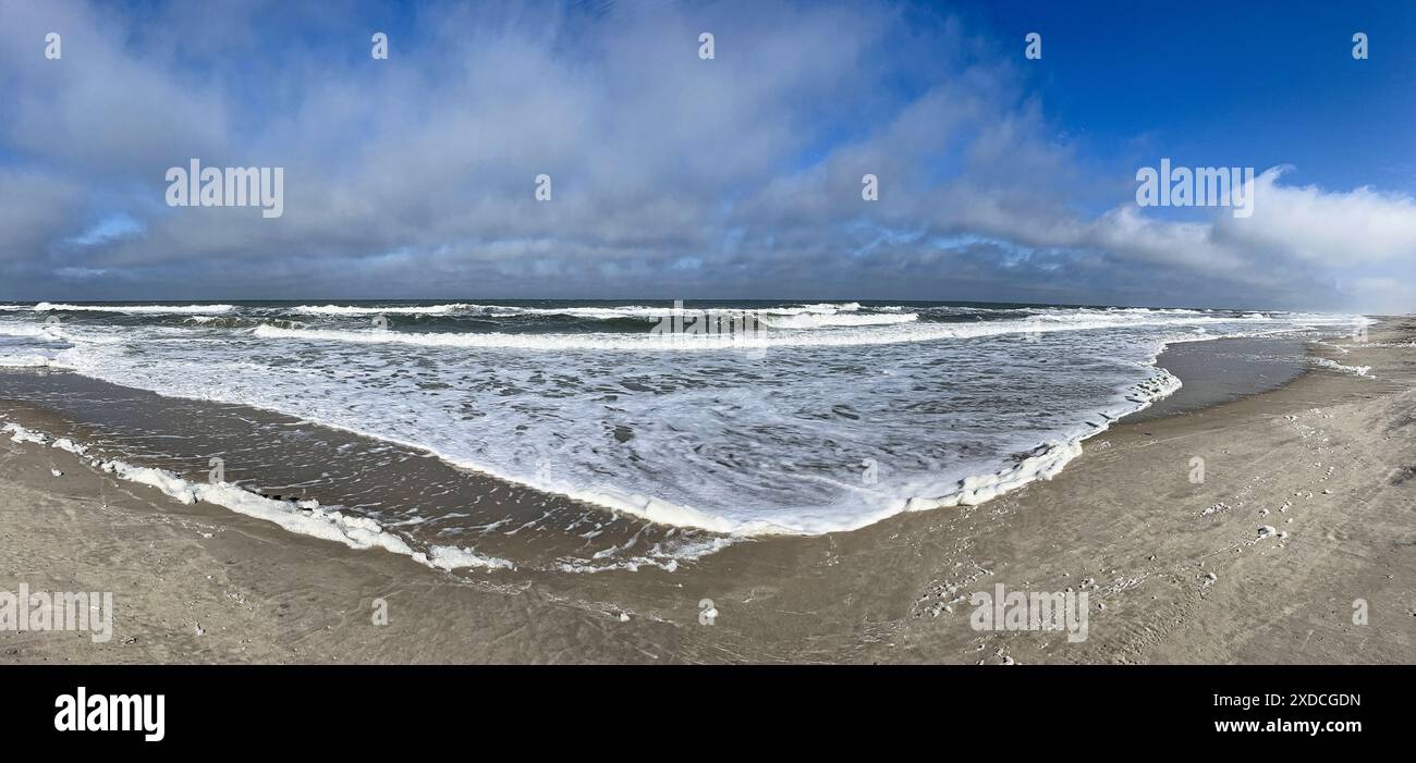 The image captures a panoramic view of the Atlantic Ocean coastline on ...