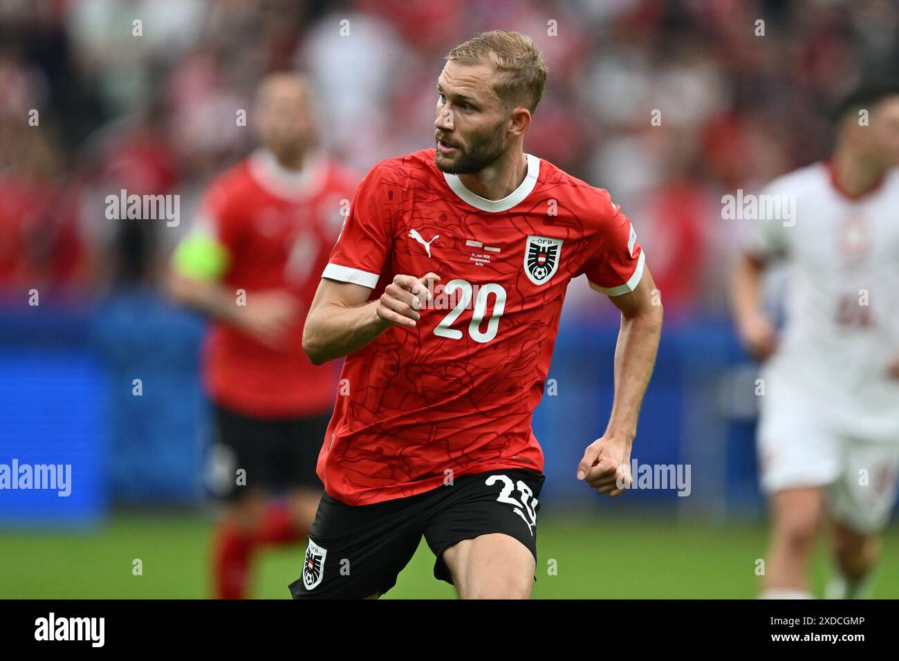 BERLIN, GERMANY - JUNE 21: Konrad Laimer of Austria during the UEFA ...