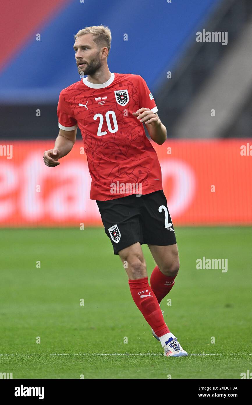 BERLIN, GERMANY - JUNE 21: Konrad Laimer of Austria during to the UEFA ...