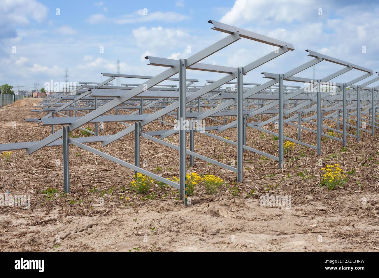 Ready Metal Rack Installation for Solar Panels Stock Photo - Alamy
