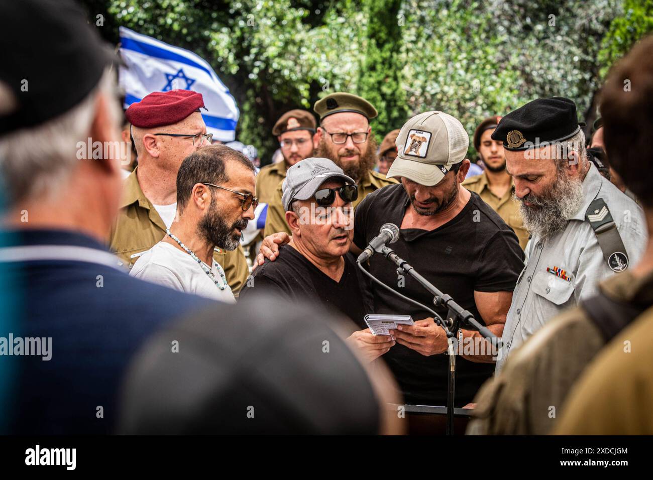 Oren Smadga, (second from right) father of fallen soldier Omer Smadga ...