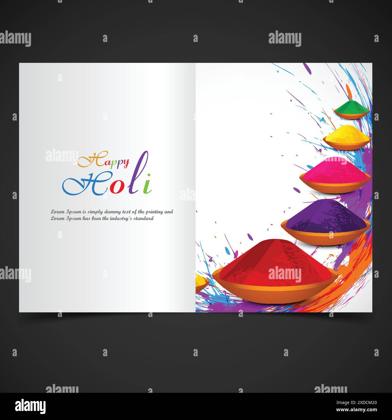 colorful holi brochure template vector design illustration Stock Vector ...