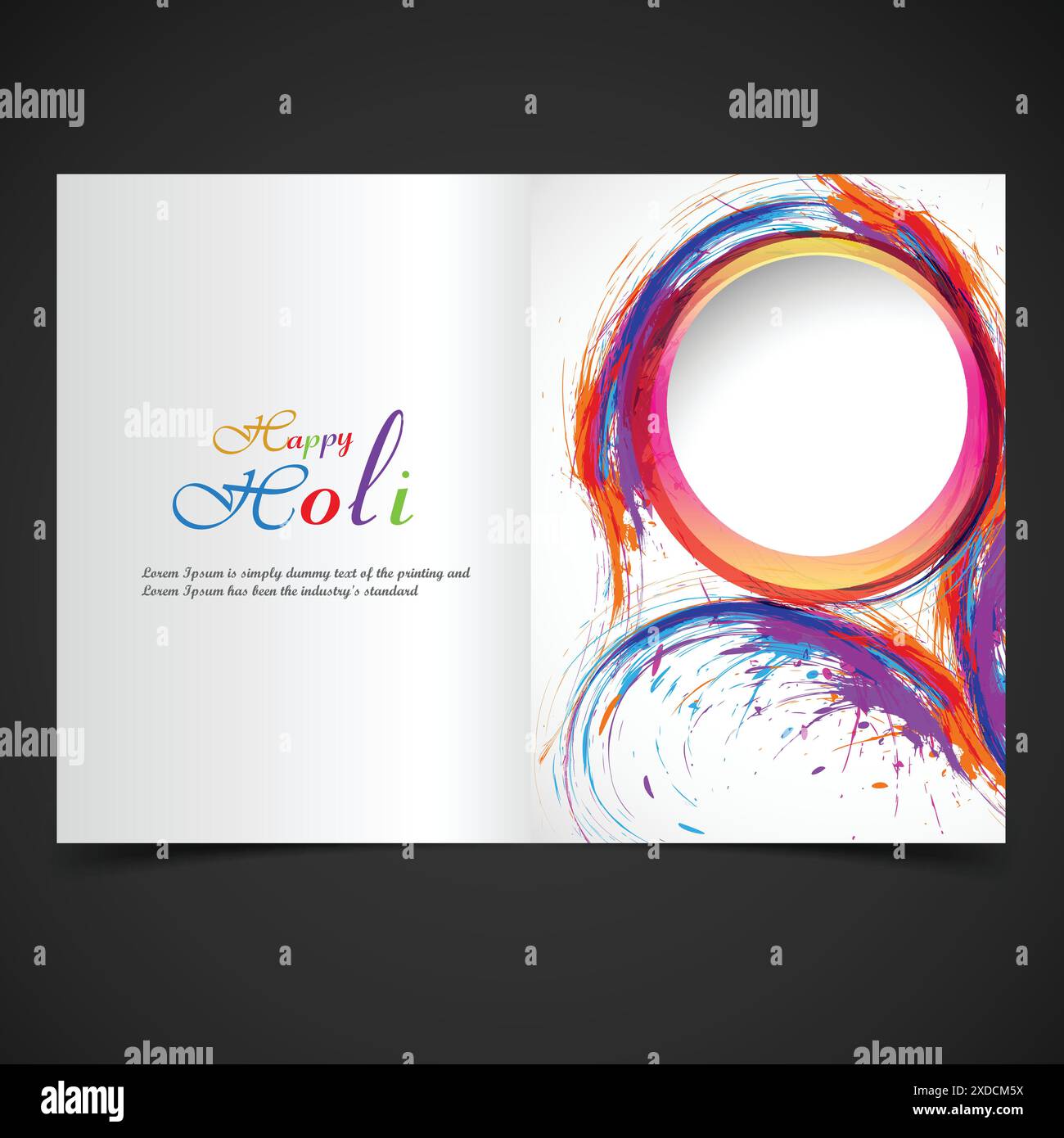 colorful holi brochure template vector design illustration Stock Vector ...