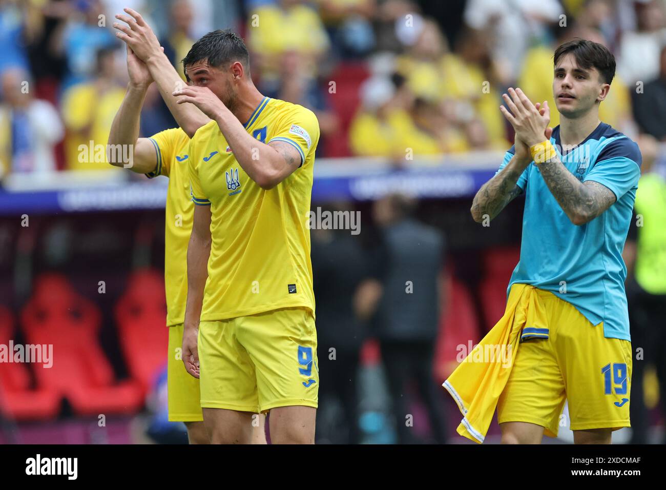 Dusseldorf, Germany 21.06.2024: Roman Yaremchuk of Ukraine celebrate ...