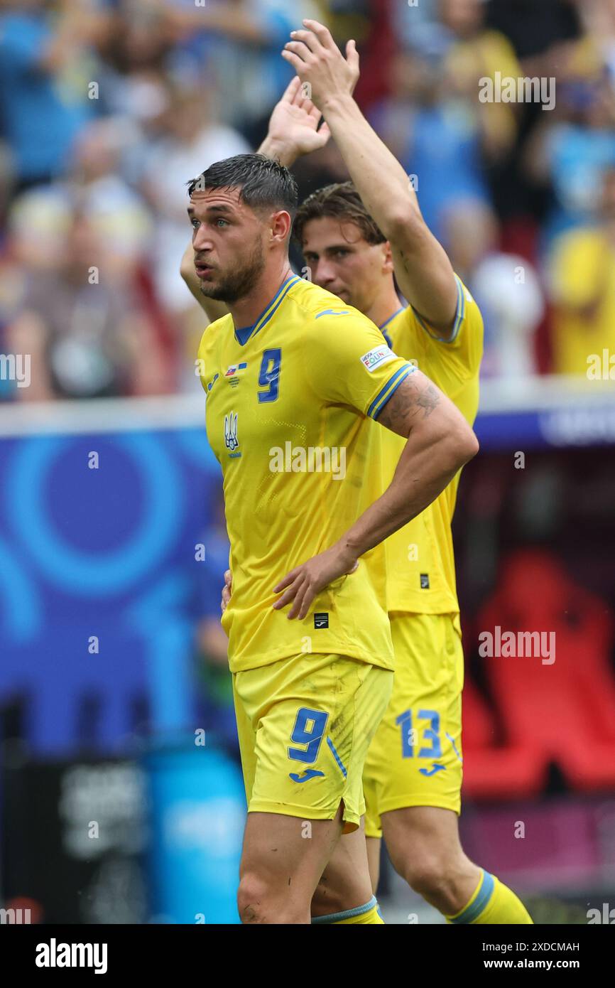 Dusseldorf, Germany 21.06.2024: Roman Yaremchuk of Ukraine celebrate ...