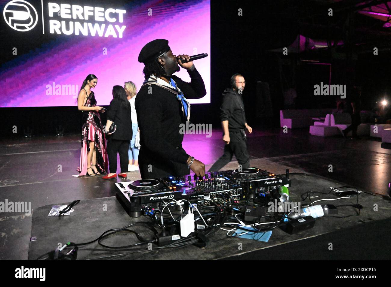 Munich, Germany. 21st June, 2024. DJ O'nit plays at the Perfect Runway ...