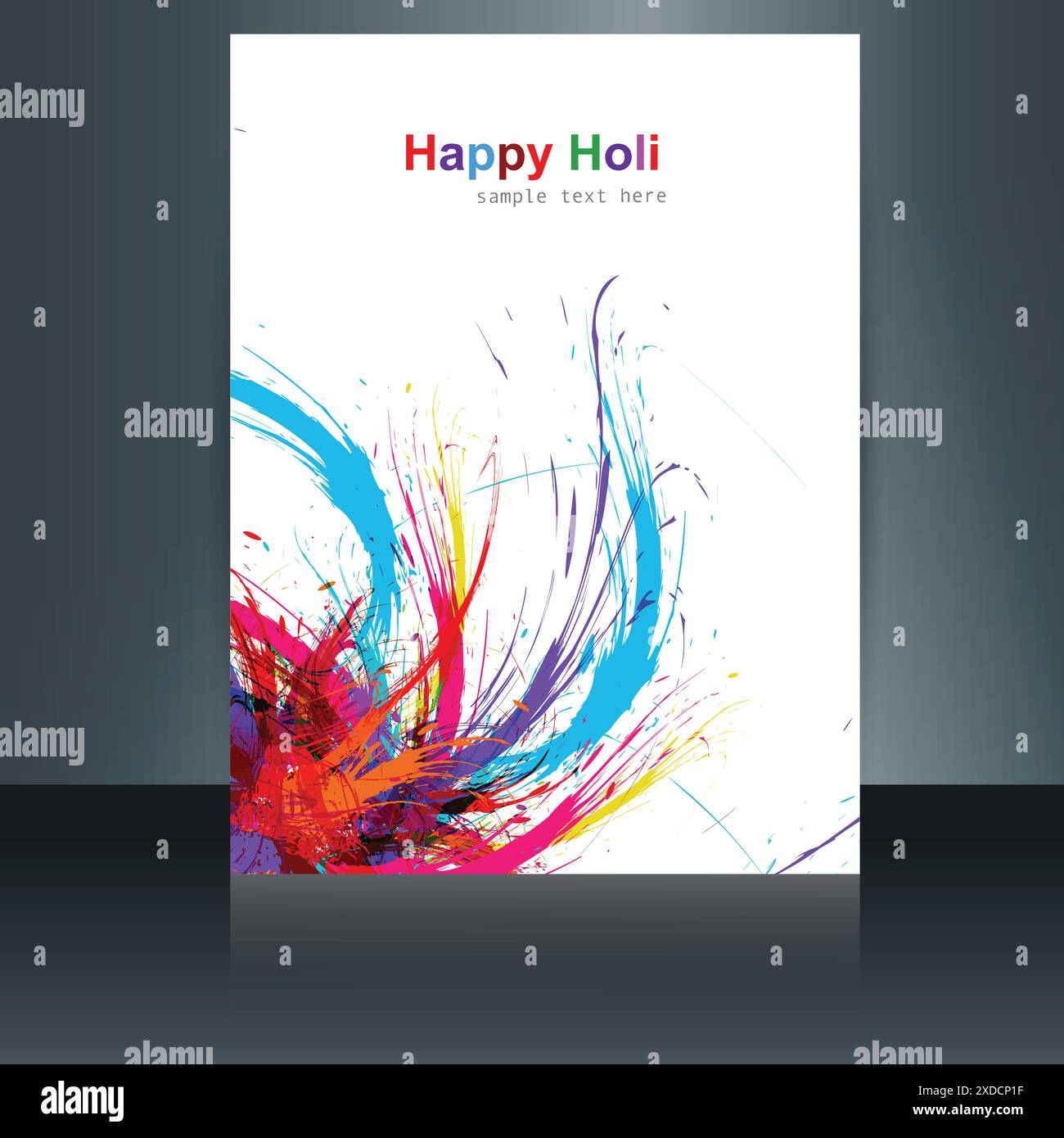 colorful holi brochure vector design illustration Stock Vector Image ...