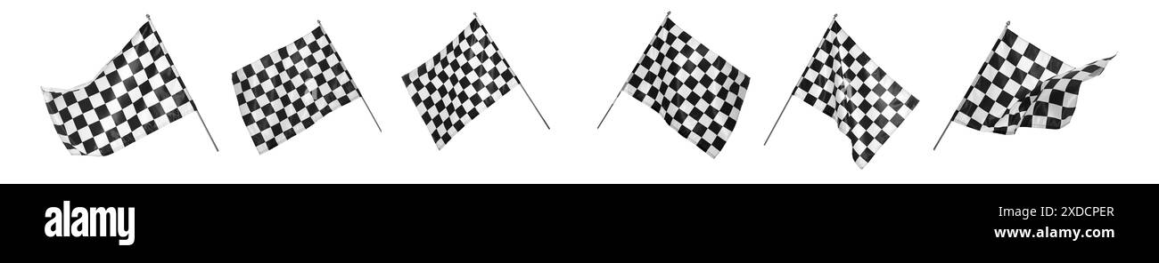 Checkered flags set Cut Out Stock Images & Pictures - Alamy