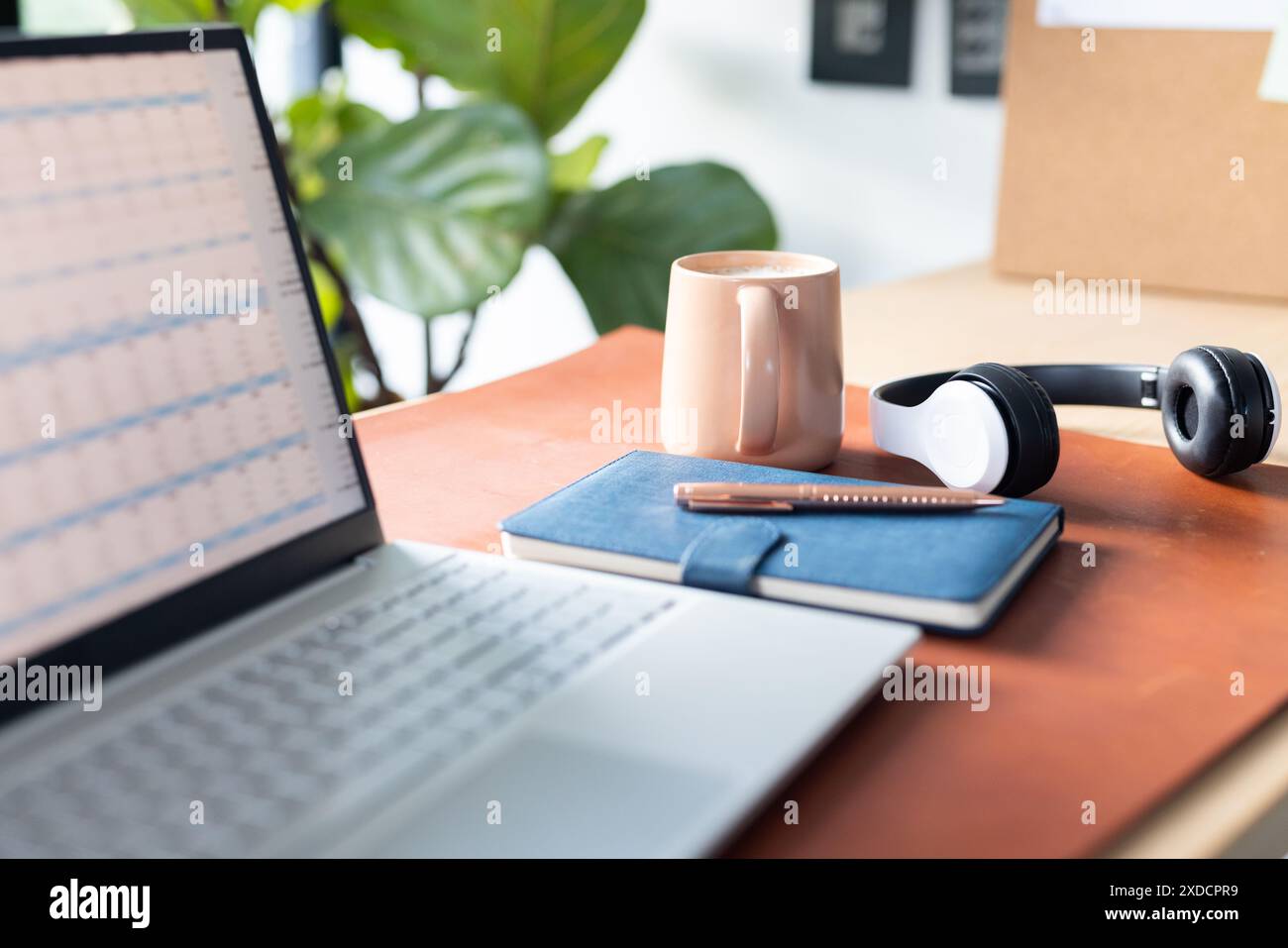 Home office open laptop desk hi-res stock photography and images - Alamy