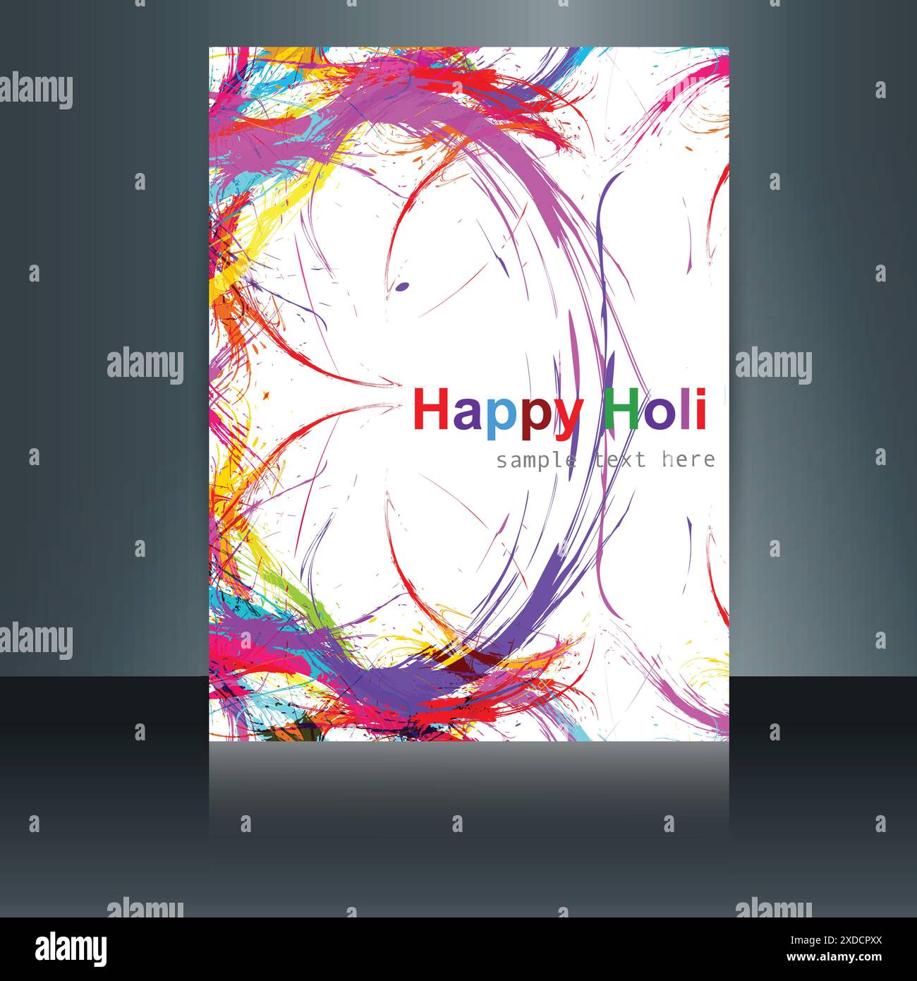 abstract colorful holi brochure vector design illustration Stock Vector ...