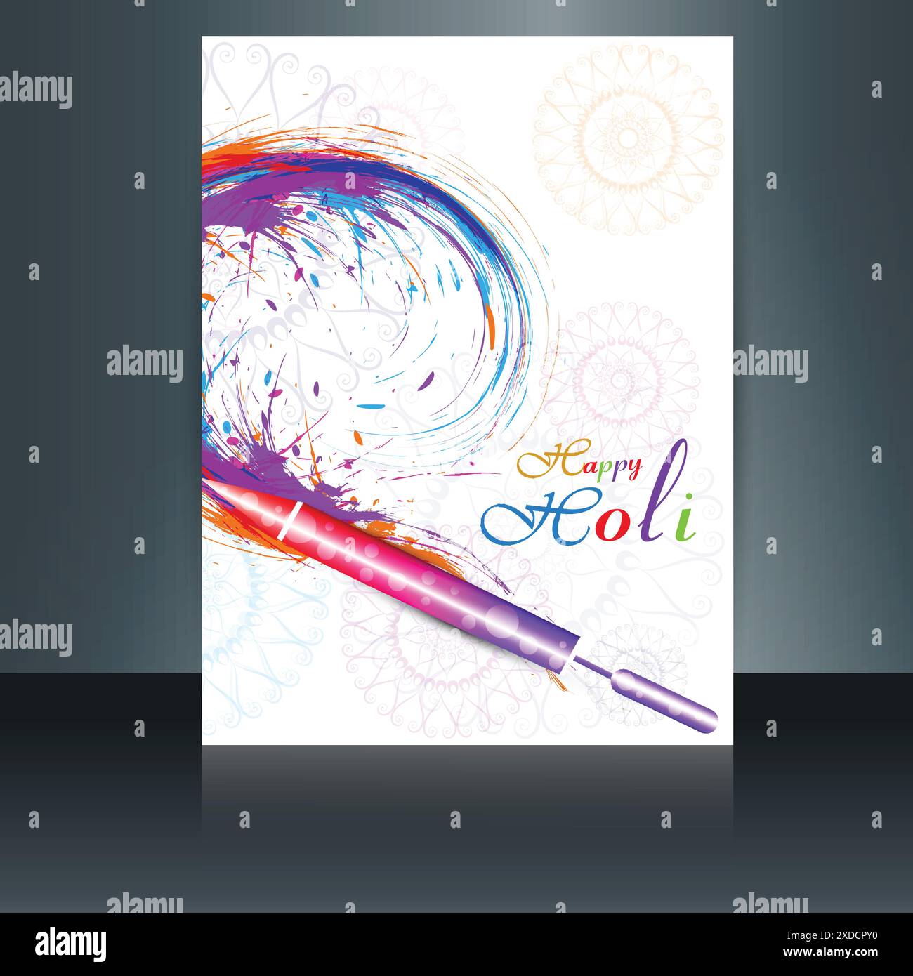 colorful holi brochure vector design illustration Stock Vector Image ...
