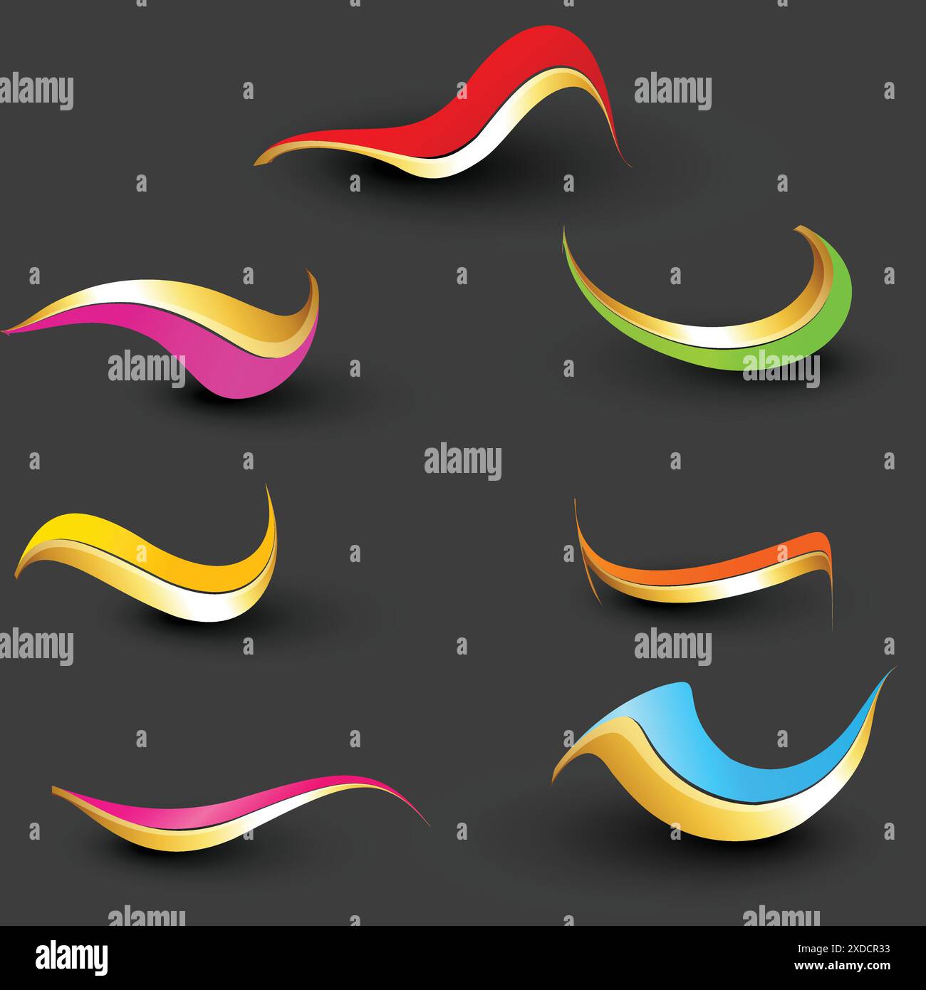 colorful wavy objects vector design illustration Stock Vector Image ...