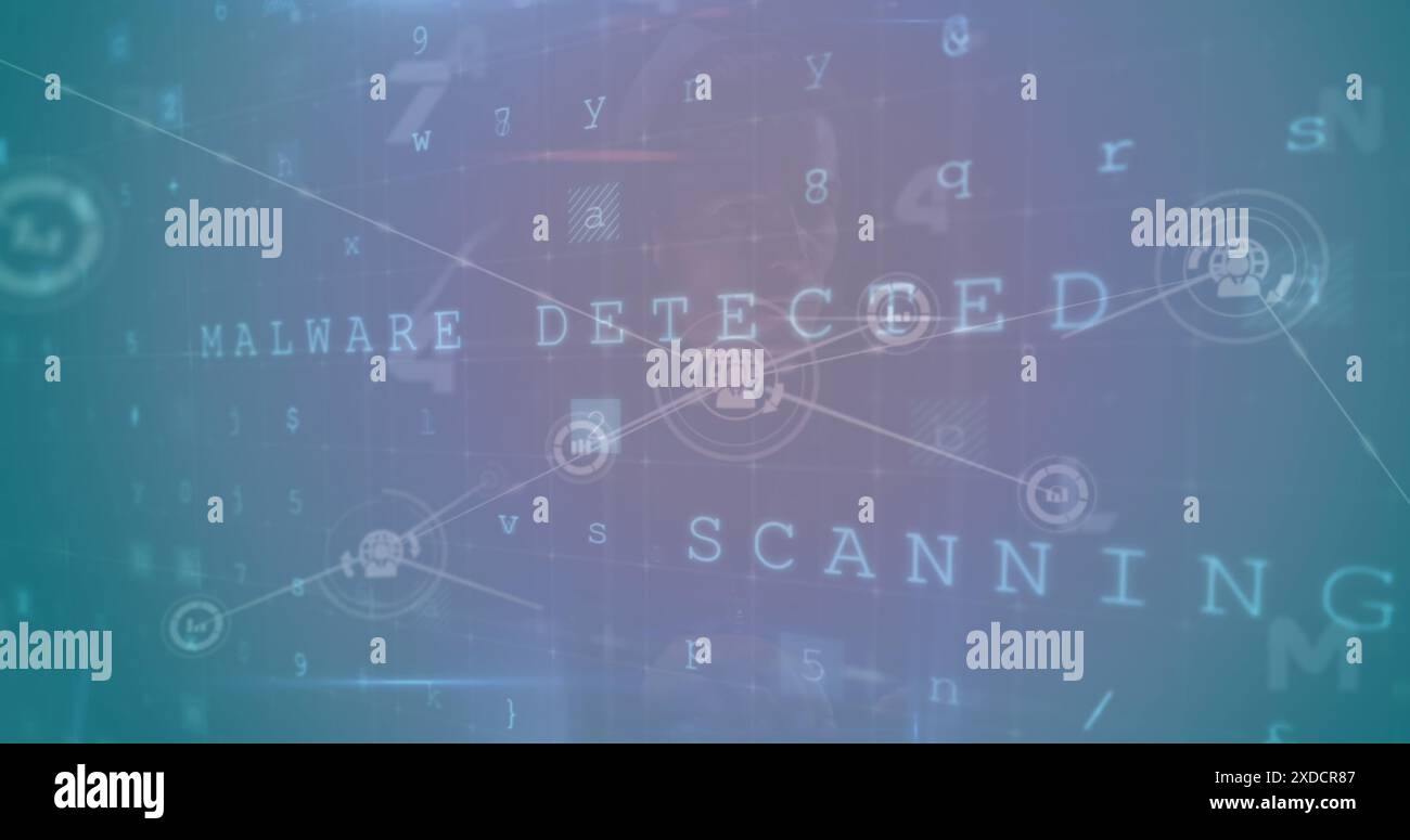 Image of cyber attack data processing over network of connections Stock Photo - Alamy