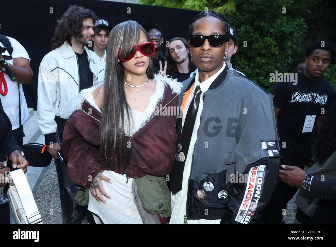 Rihanna and Asap Rocky attending the A$AP Rocky's, "AMERICAN SABOTAGE ...