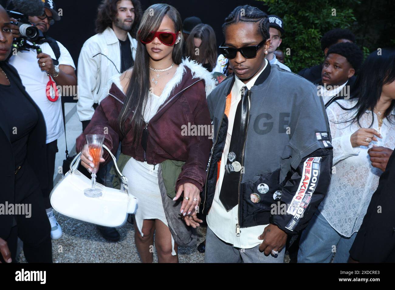 Rihanna and Asap Rocky attending the A$AP Rocky's, "AMERICAN SABOTAGE ...
