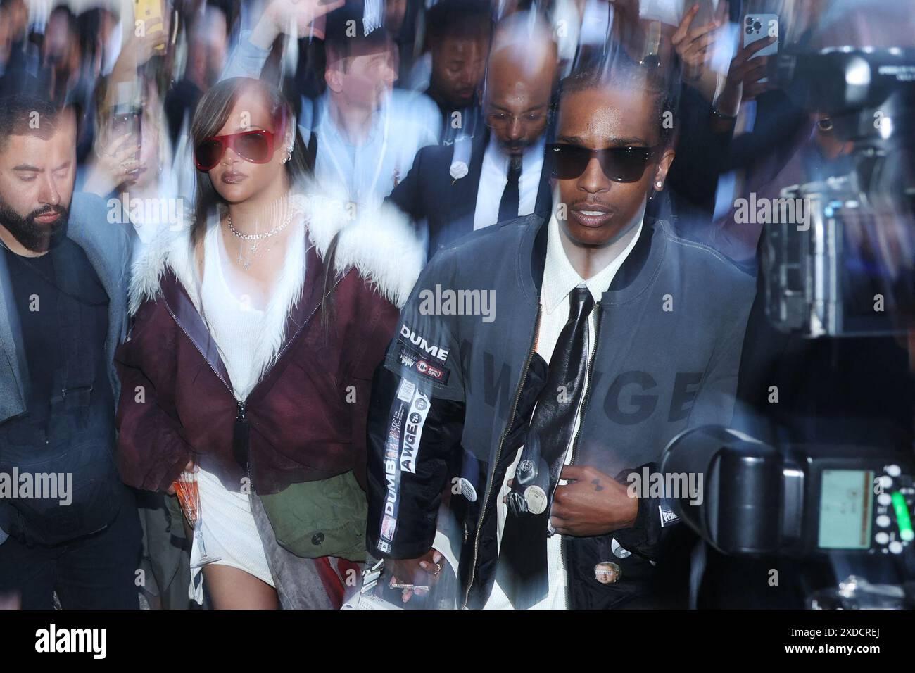 Rihanna and Asap Rocky attending the A$AP Rocky's, "AMERICAN SABOTAGE ...