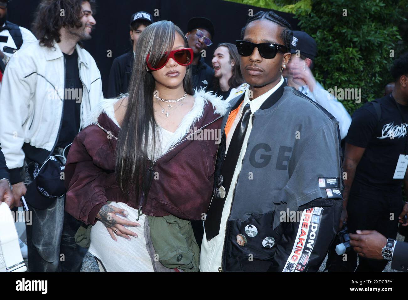 Rihanna and Asap Rocky attending the A$AP Rocky's, "AMERICAN SABOTAGE ...