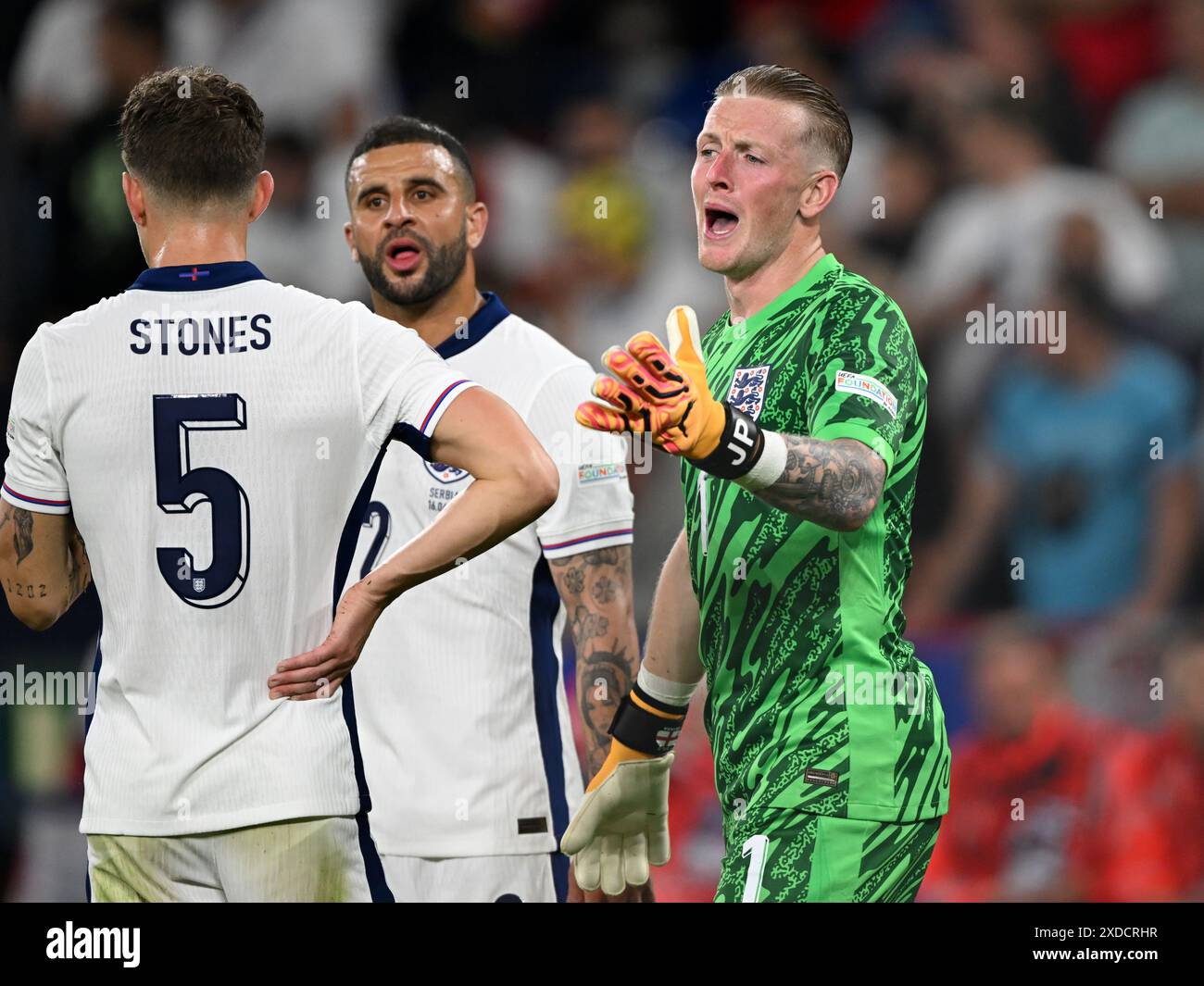 GELSENKIRCHEN - (l-r) John Stones of England, Kyle Walker of England ...
