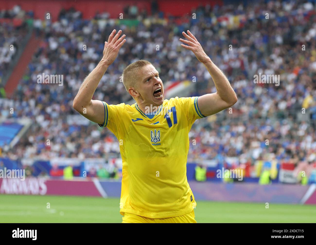 Dusseldorf, Germany. 21st Jun 2024. Oleksandr Zinchenko of Ukraine ...